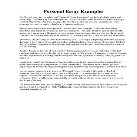 Personal Essay Examples | PDF
