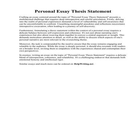 Personal Success Essay | PDF