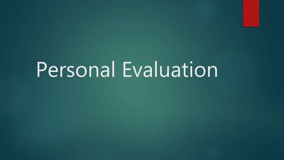 Personal evaluation | PPT