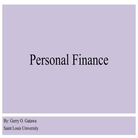 Personal finance | PPTX