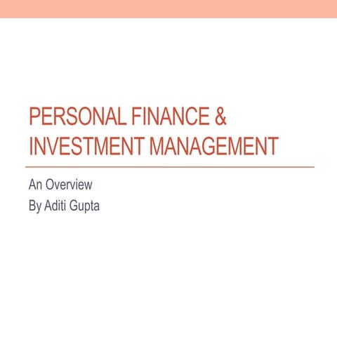 Personal finance and investment management | PDF
