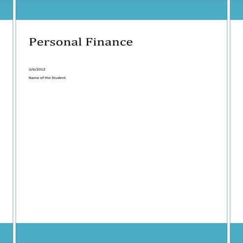 Personal finance assignment help | PDF