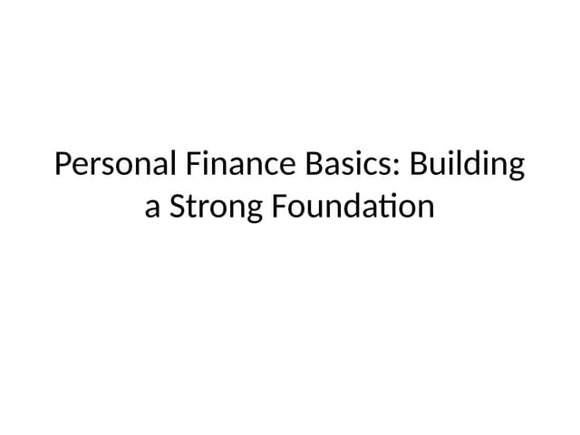 Financial Literacy Presentation for General | PPTX