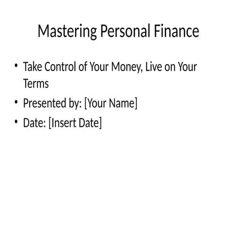 Personal_Finance_Presentation and Its Importance | PPTX
