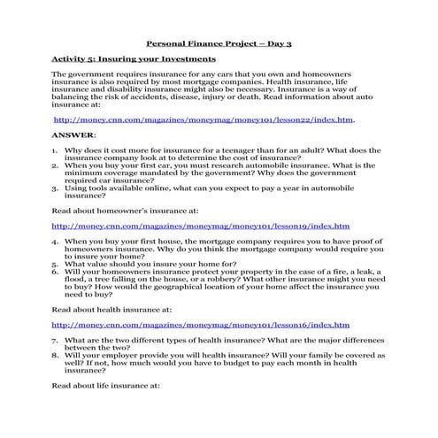 Personal finance project day 3 | DOC