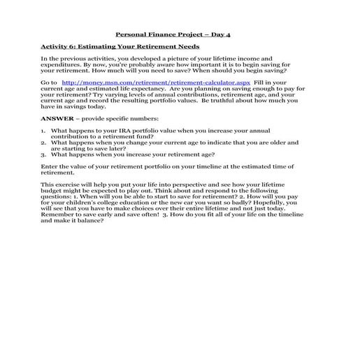 Personal finance project day 1 | DOC