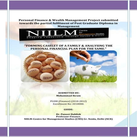 Personal finance and wealth management project report | PDF