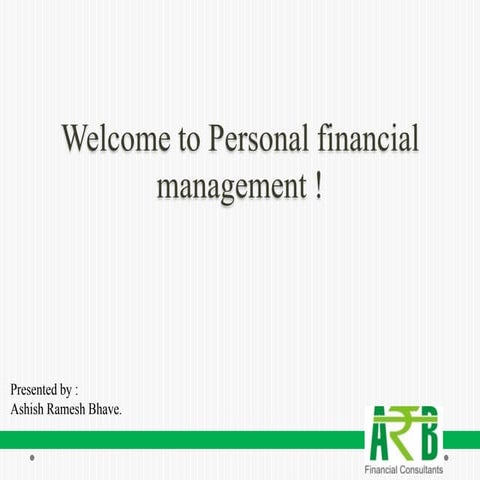 Personal financial management ! | PPT