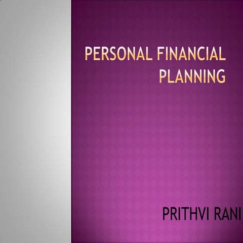 Personal financial planning | PPTX