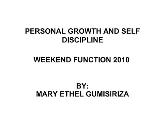 Personal System of Discipline | PDF
