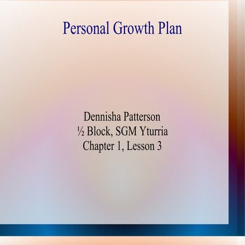 Personal Growth Plan, Due Nov. 23 | ODP