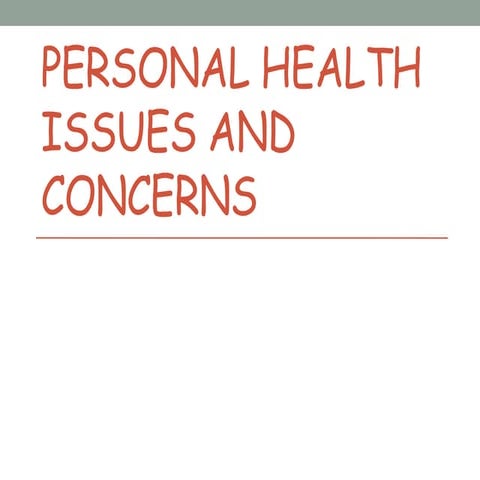Personal health issues and concerns | PPTX