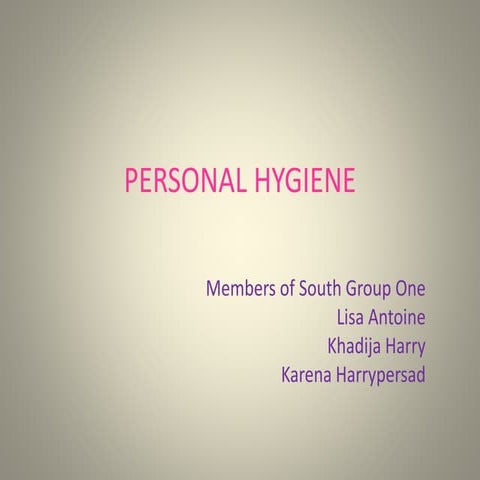 Personal hygiene | PPTX