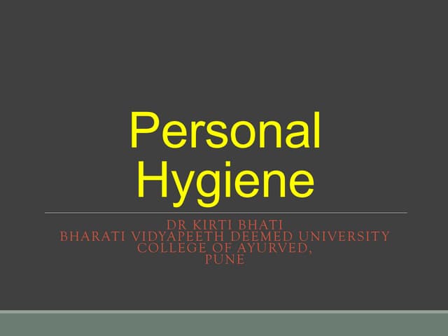 Personal Hygiene for Kids a power point lesson for kids to understand ...
