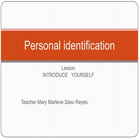 Personal identification | PPTX