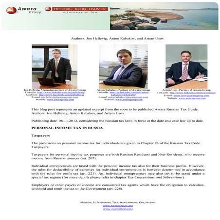 Personal income tax in Russia | PDF