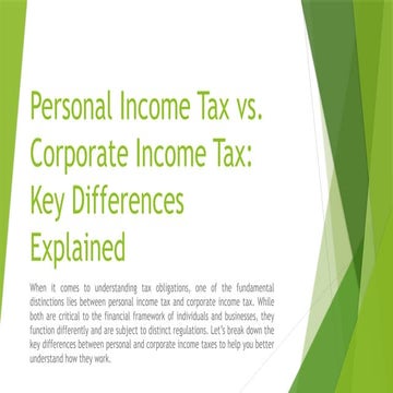 Personal Income Tax vs. Corporate Income Tax: Key Differences Explained ...