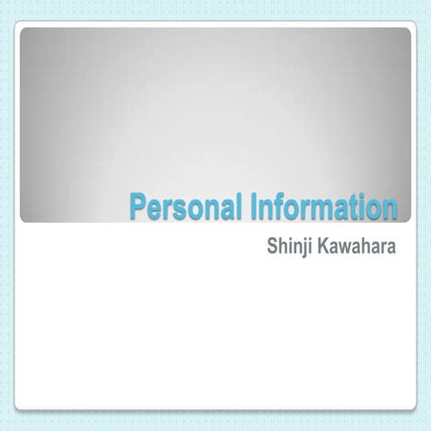 Personal Information | PPT