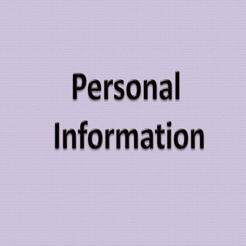 Personal information | PPTX