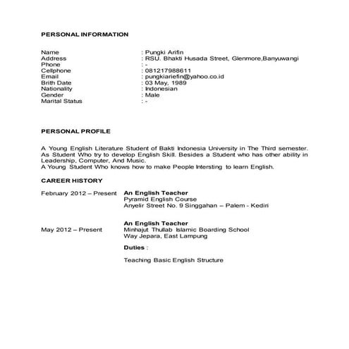 Personal information | DOCX