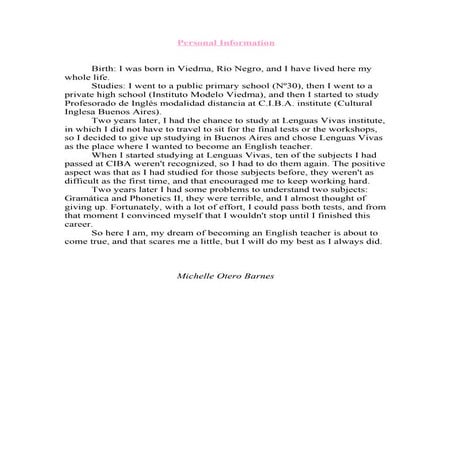 Personal information | DOC