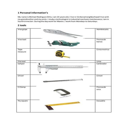 Personal information and tools | DOCX