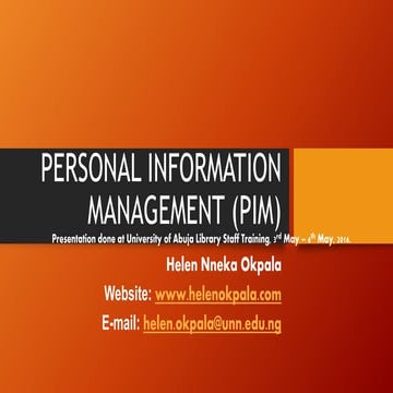 Personal information management (PIM) | PPTX