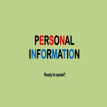A1 level - Personal Information (speaking).pdf