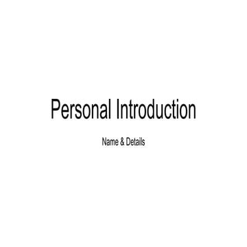 Personal Introduction Template for Beginners | PPT