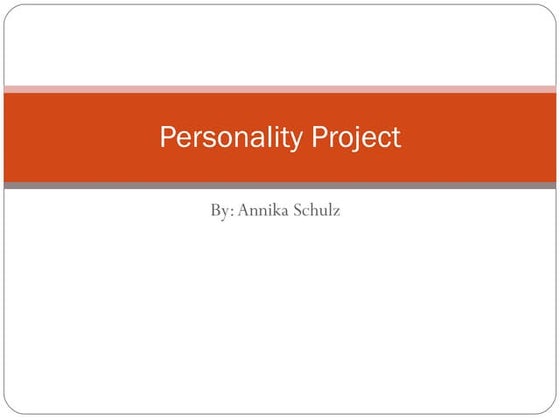 Personality Project | PPT