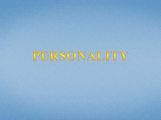 Personality development presentation | PPT | Career Advice | Careers