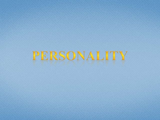 PERSONALITY DEVELOPMENT | PPTX