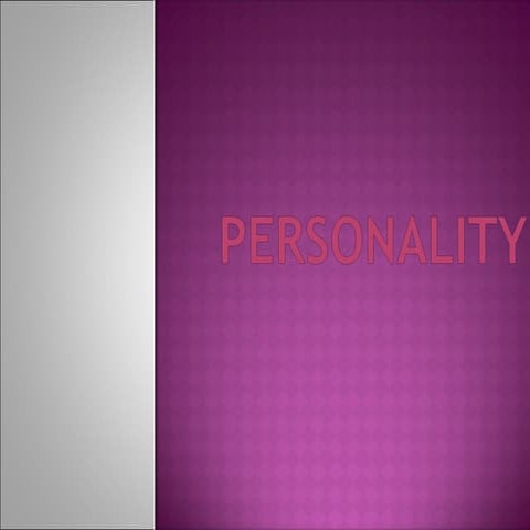 Personality | PPT | Science