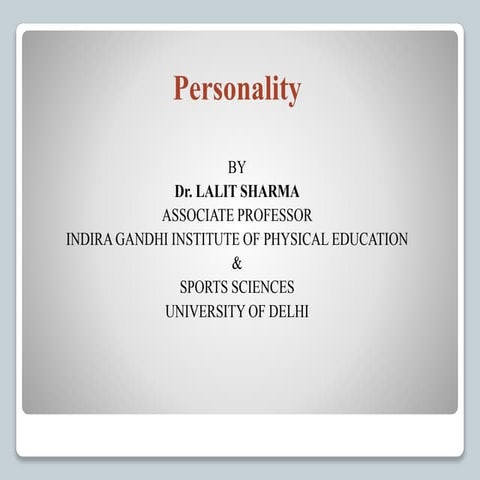 Psychology of Personality | PPTX