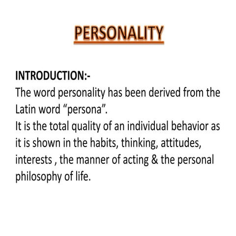 Personality | PPT