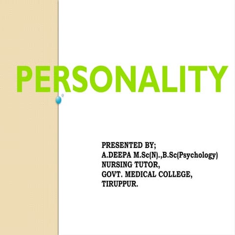 PERSONALITY SlideShare presentation ppt. | PPTX