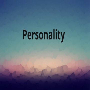 PPT on Personality Development of Humans | PPT