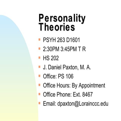 personality theory | PPT