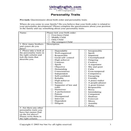 Personality traits | PDF