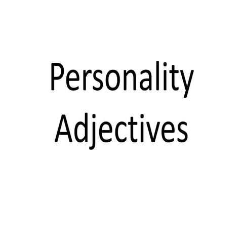 Personality adjectives | PPSX
