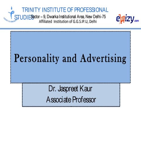 Personality and advertising | PPT