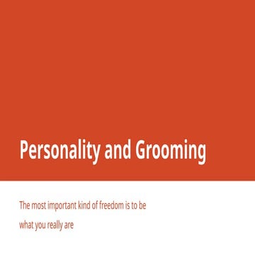 Personality and Grooming psychology presentation | PPTX