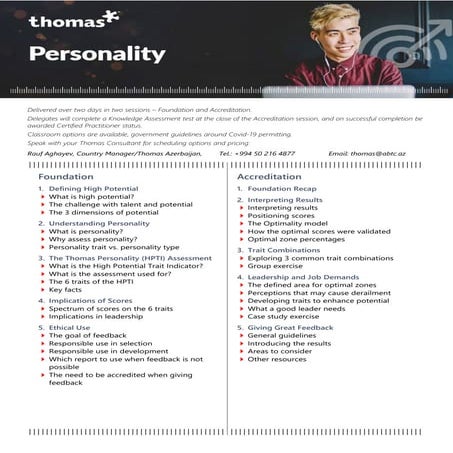 Personality (HPTI) Course Outline | 2022 | PDF