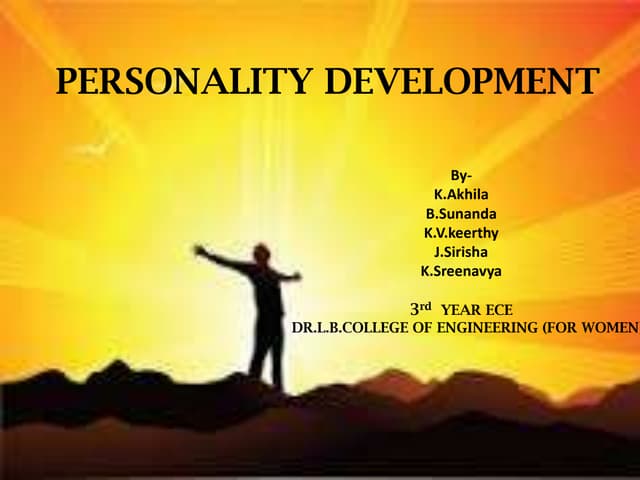 PERSONALITY DEVELOPMENT | PPTX | Career Advice | Careers