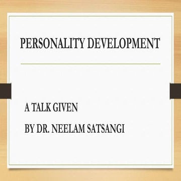 Personality development | PPTX