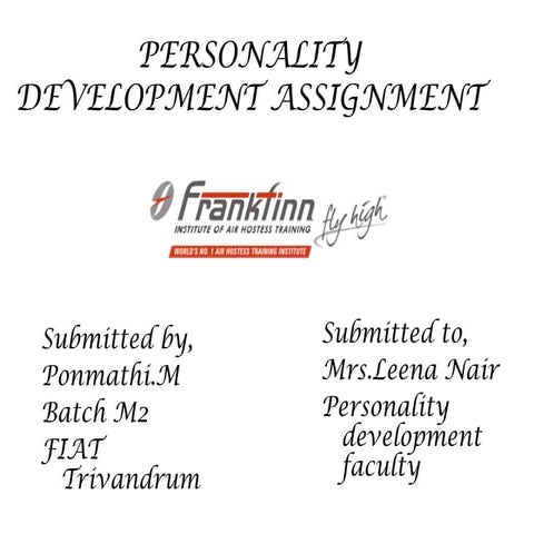 Personality development assignment | PPT