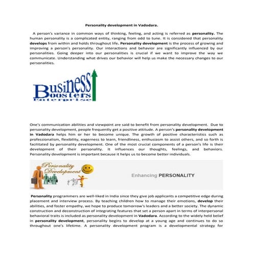 Benefits of Personality Development | PDF