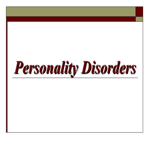 Personality Disorder | PPT