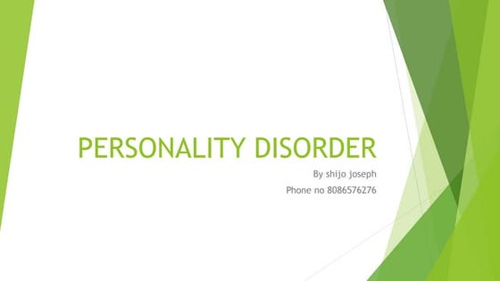 Personality disorders | PPT