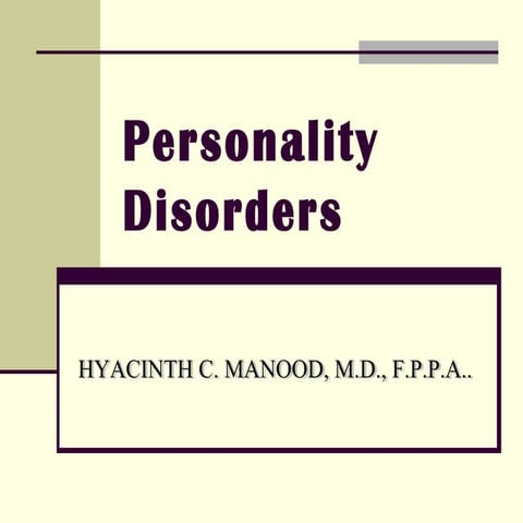 Personality disorders | PPT